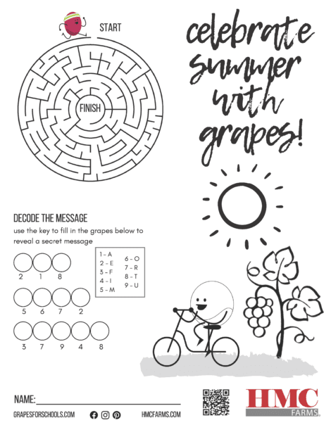 Celebrate Summer with This Grape-Themed Activity Sheet for Kids! - HMC ...