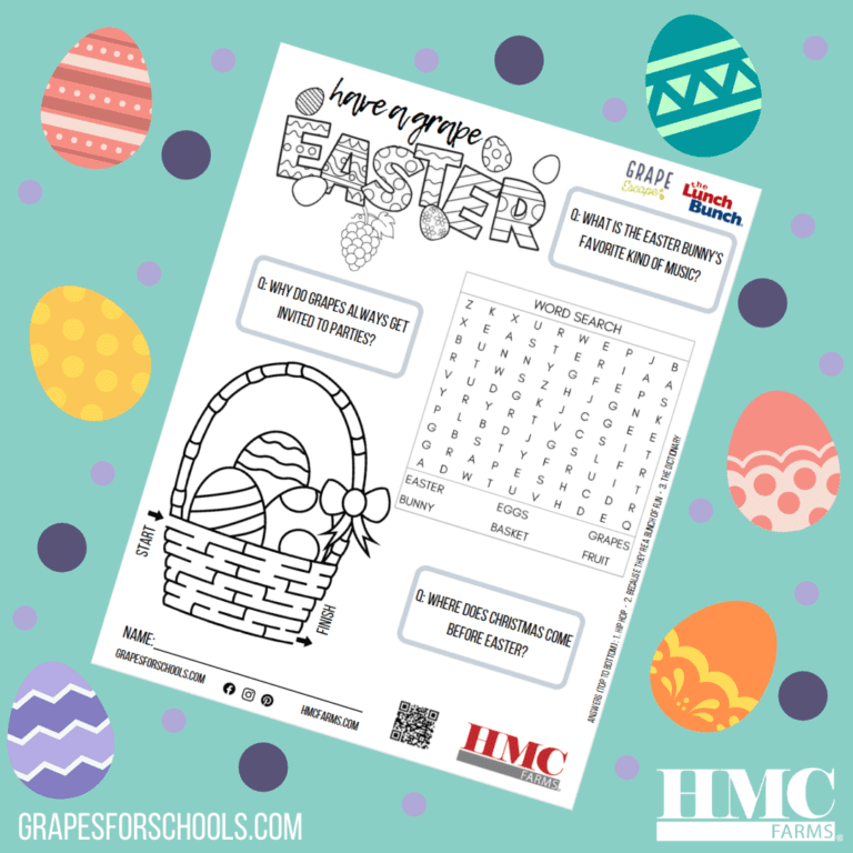 Easter activity sheet - FREE download! - HMC Grapes for Schools
